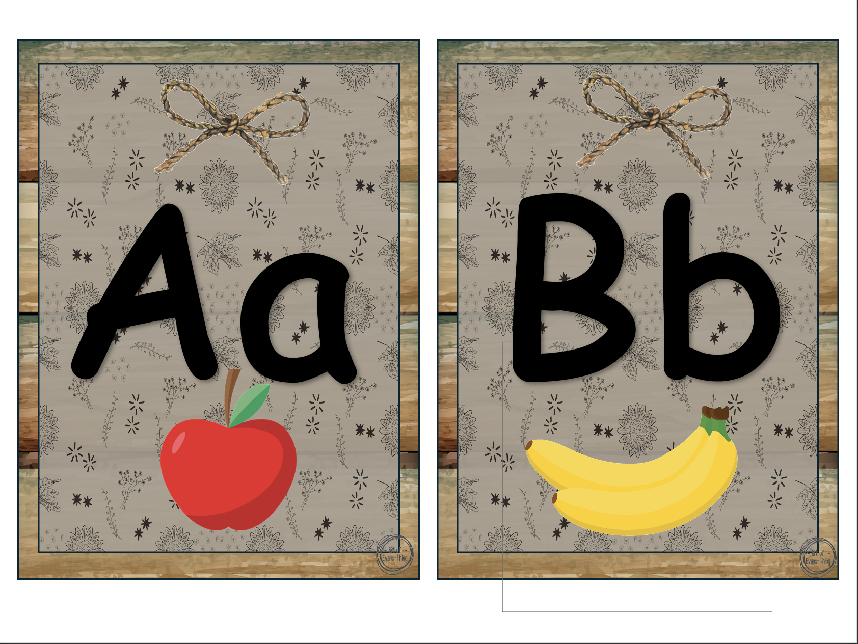 Farmhouse Theme Alphabet Posters - Classful