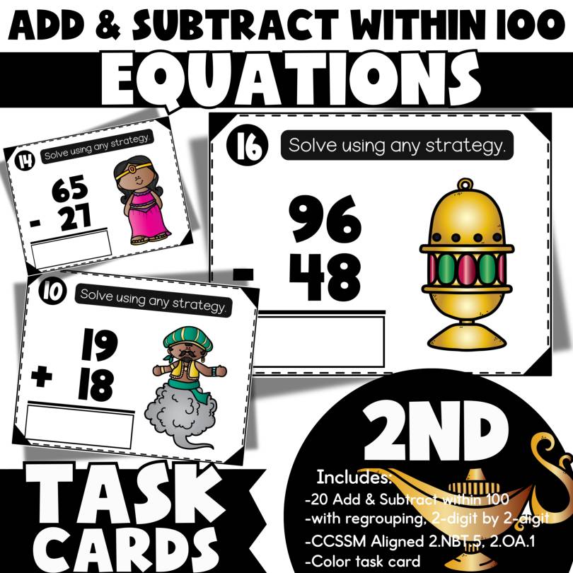 2nd Grade Fairy Tale Adventures- Aladdin Themed Addition and ...