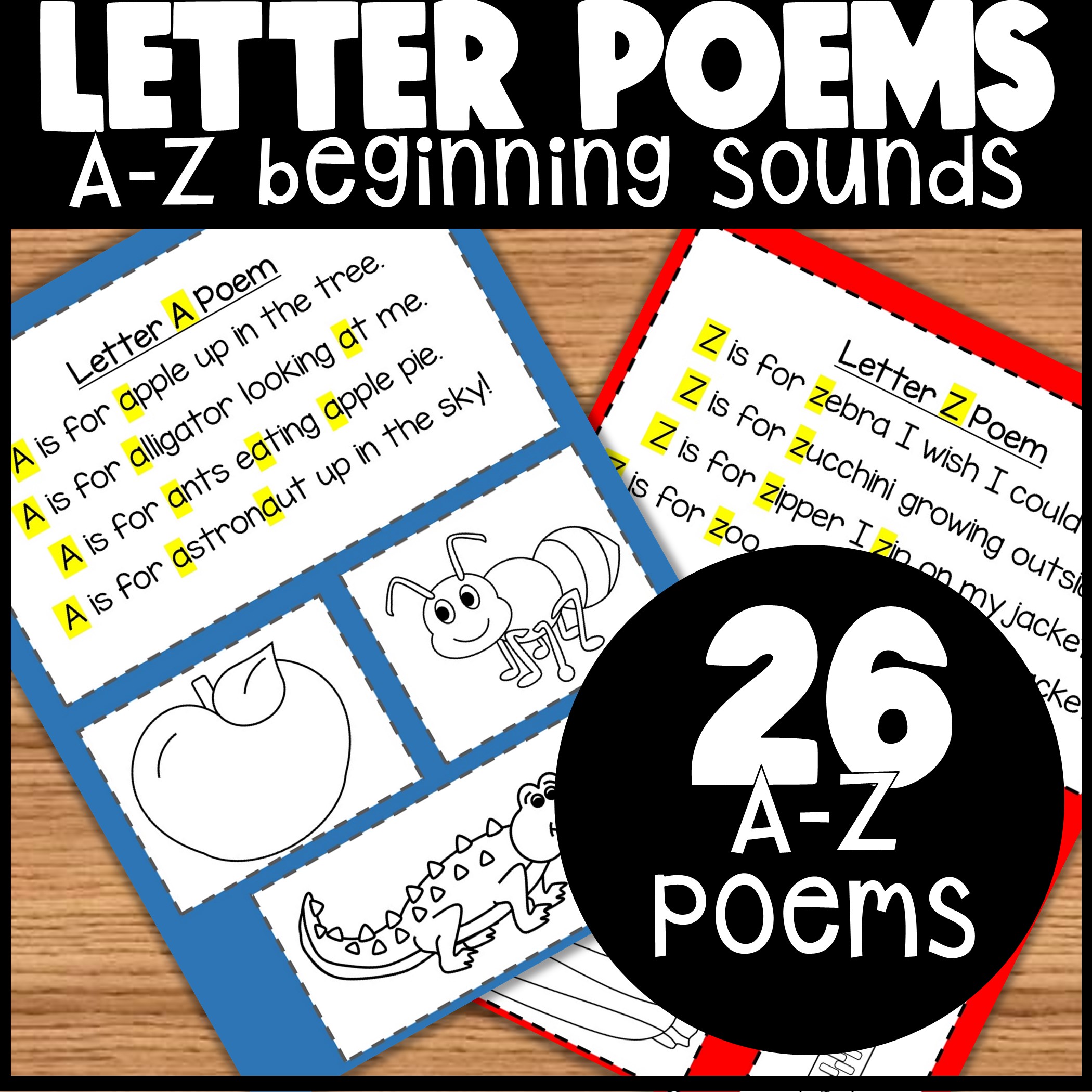 A-Z Letter of the Week or Letter of the Day Alphabet Poems | Beginning ...