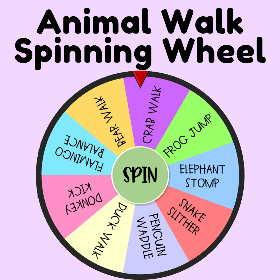 Interactive Spinning Wheel Gross Motor Animal Walk Game - Digital ...
