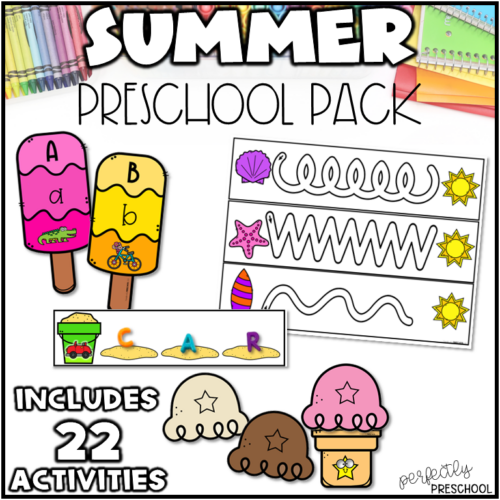 Summer Math and Literacy Centers for Preschool Pre-K Summer Themed Unit ...