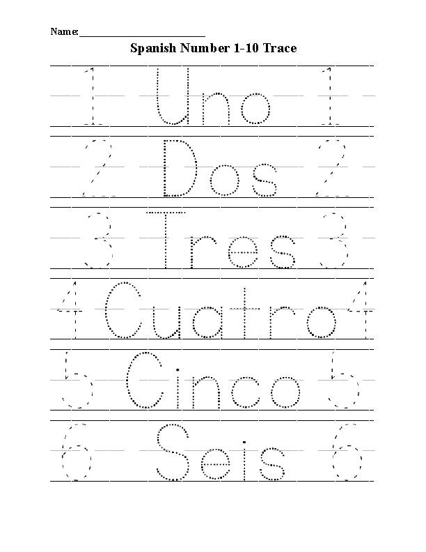 Spanish Number 1-10 Trace Freebie! - Classful