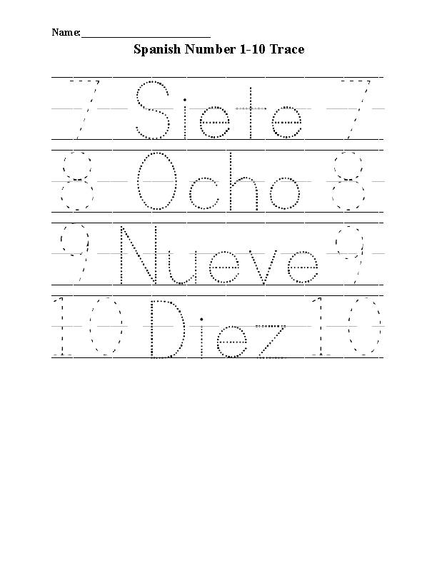 Spanish Number 1-10 Trace Freebie! - Classful