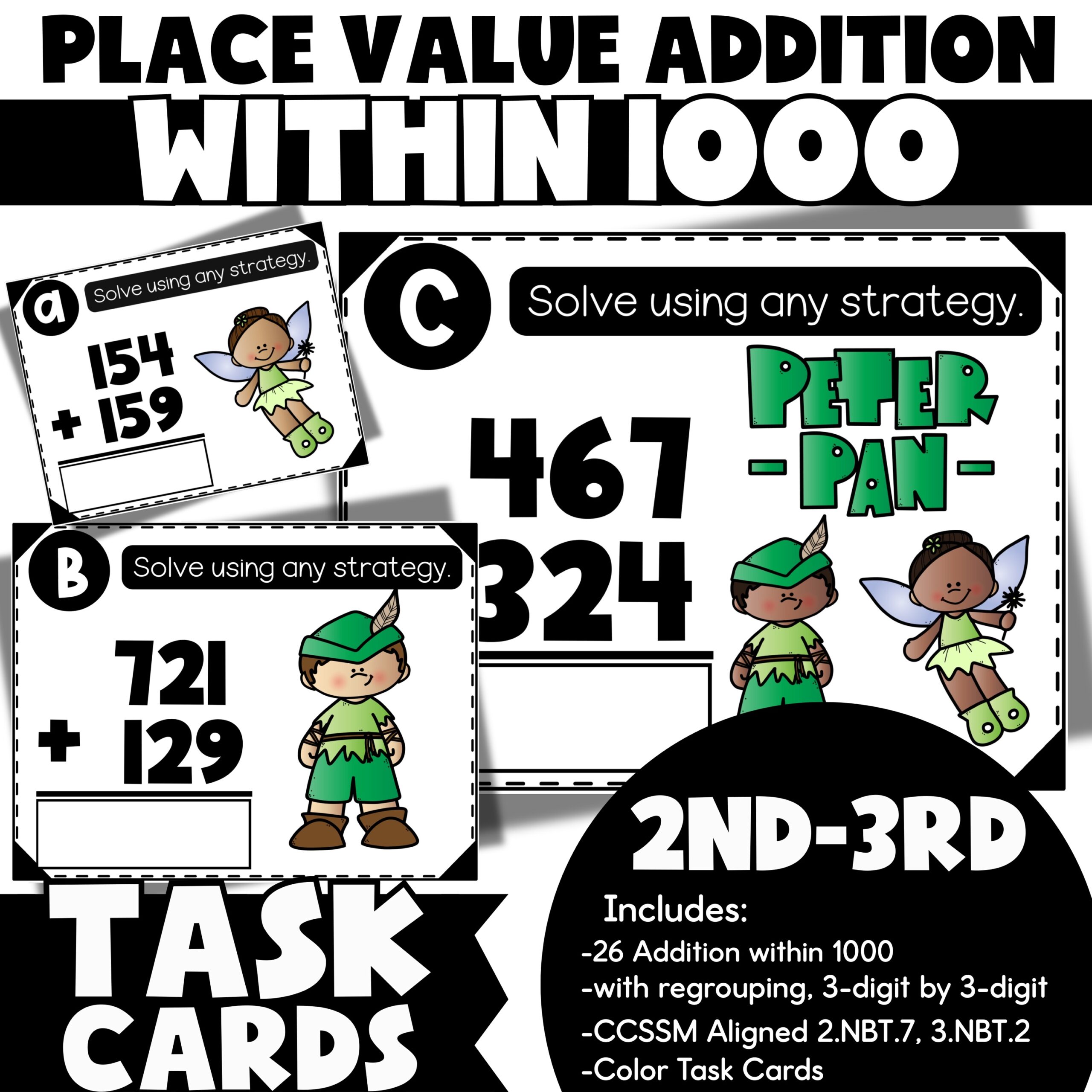 3rd Grade Fairy Tale Adventures- 3-Digit Addition WITH Regrouping Math ...