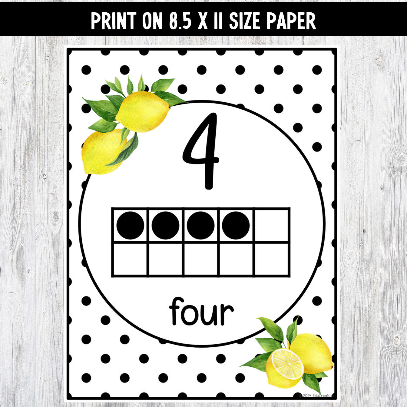 Lemon Themed Numbers Posters Classroom Decor - Classful