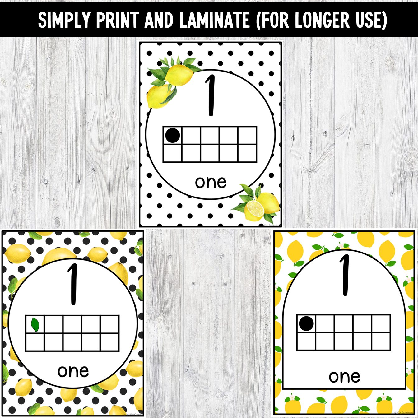 Lemon Themed Numbers Posters Classroom Decor - Classful