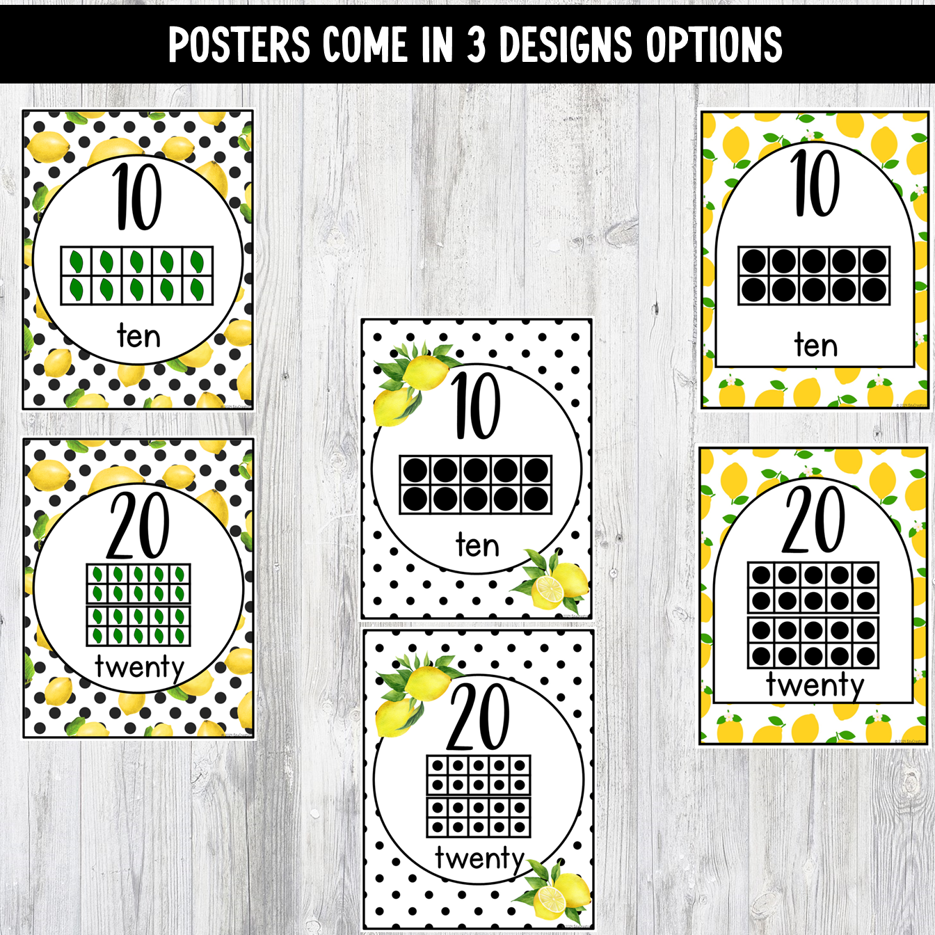 Lemon Themed Numbers Posters Classroom Decor - Classful