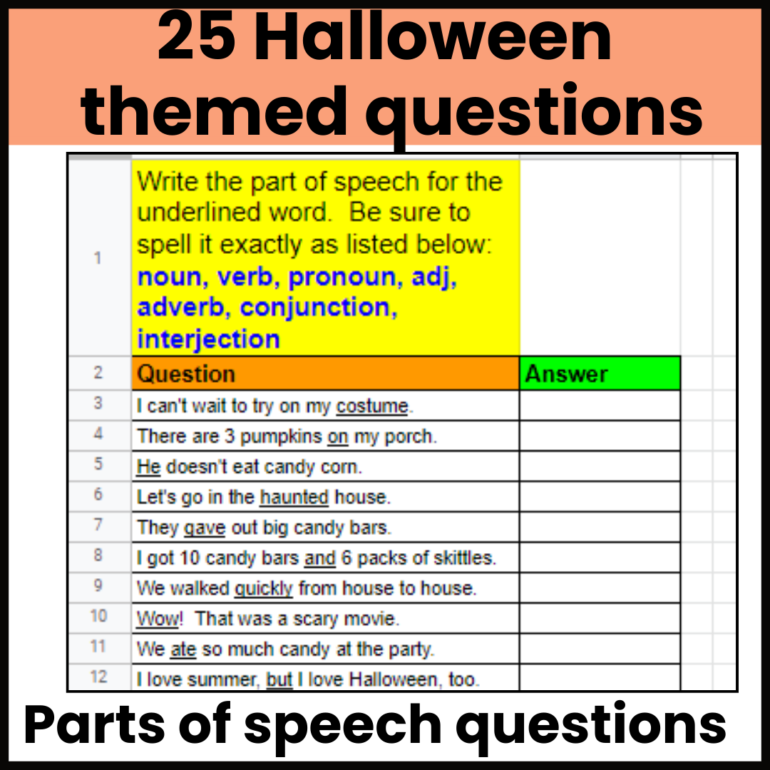 Halloween Activity for Middle School - Grammar Pixel Art - Classful