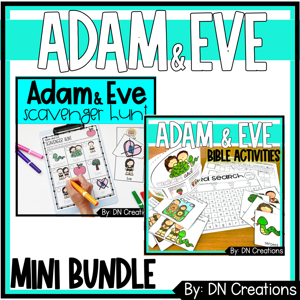 Adam and Eve Activity Bundle for Genesis 3 Sunday School Bible Lesson ...