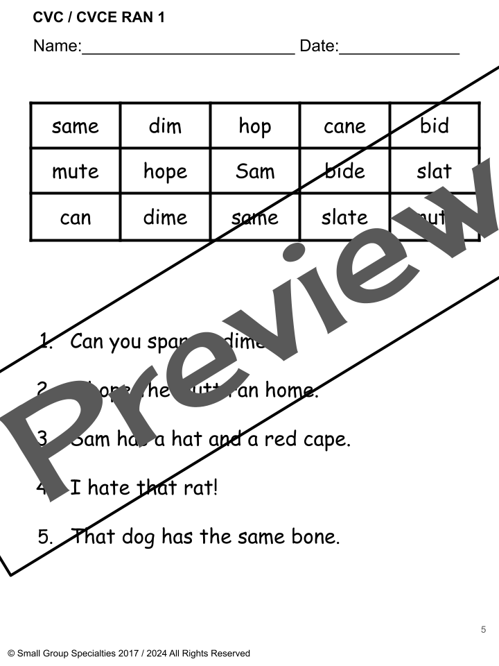 Phonics Practice With CVC & CVCe Word Patterns - Classful