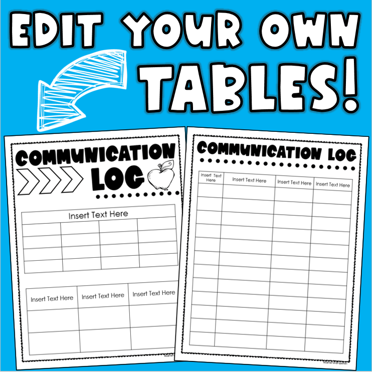 Parent Teacher Communication Log Editable - Classful