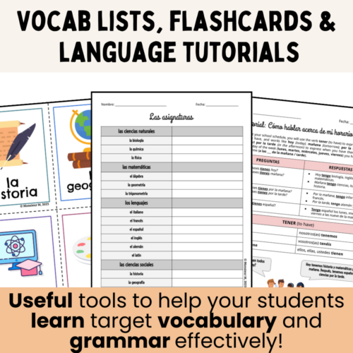 En la escuela- Spanish School Unit - Las asignaturas / materias School ...