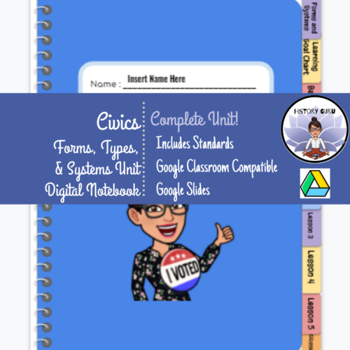 Digital Notebook for Civics Forms, Types, & Systems of Gov INB in ...