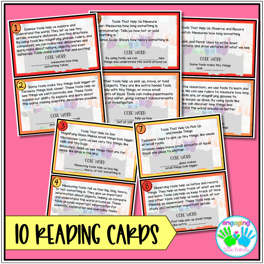 Science Tools Scavenger Hunt Reading Comprehension Activity - Classful