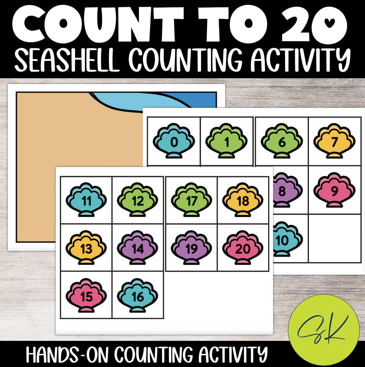 Summer Seashell Counting to 20 Activity - Classful