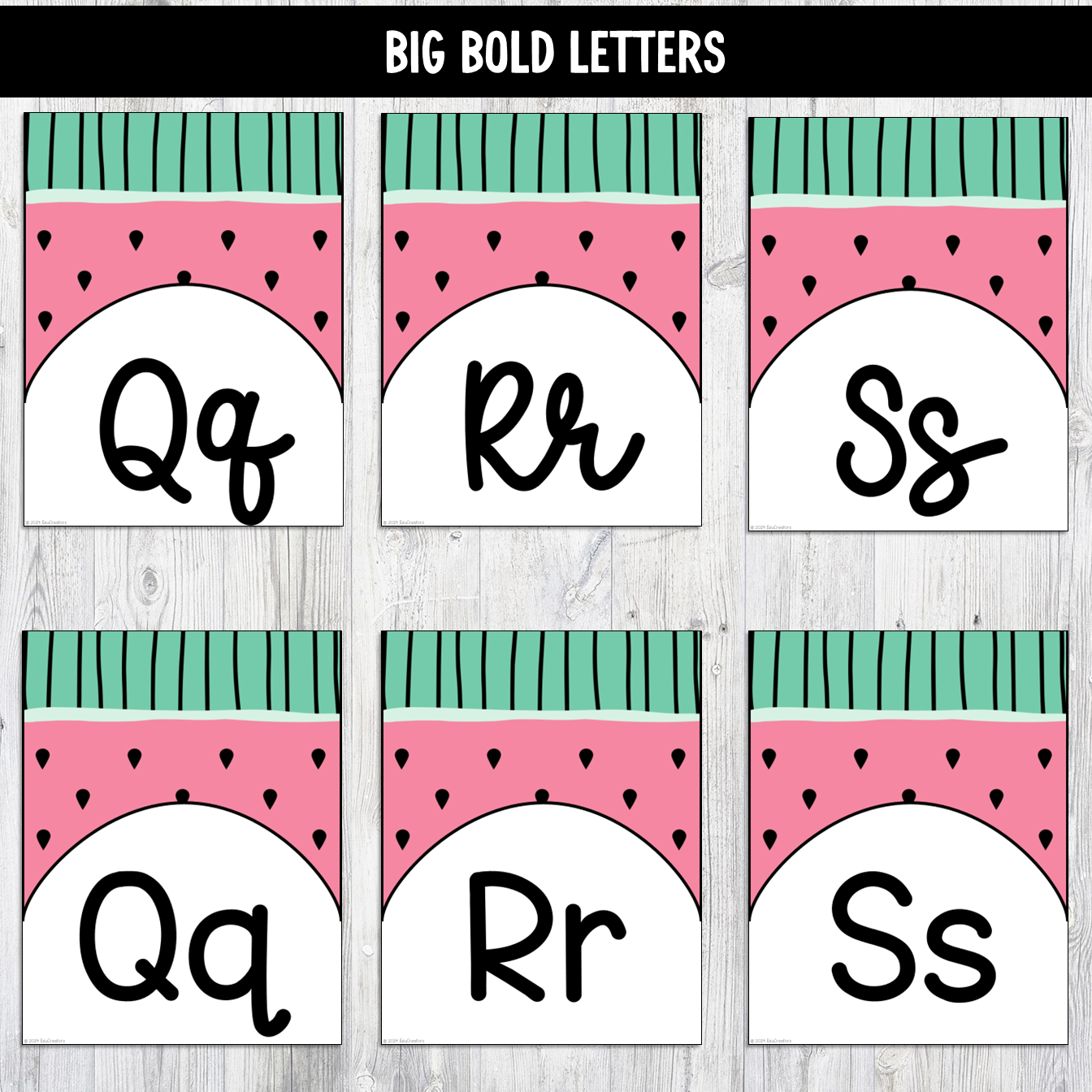 Watermelon Alphabet Posters Classroom Decor | Pastel Watermelon - Classful
