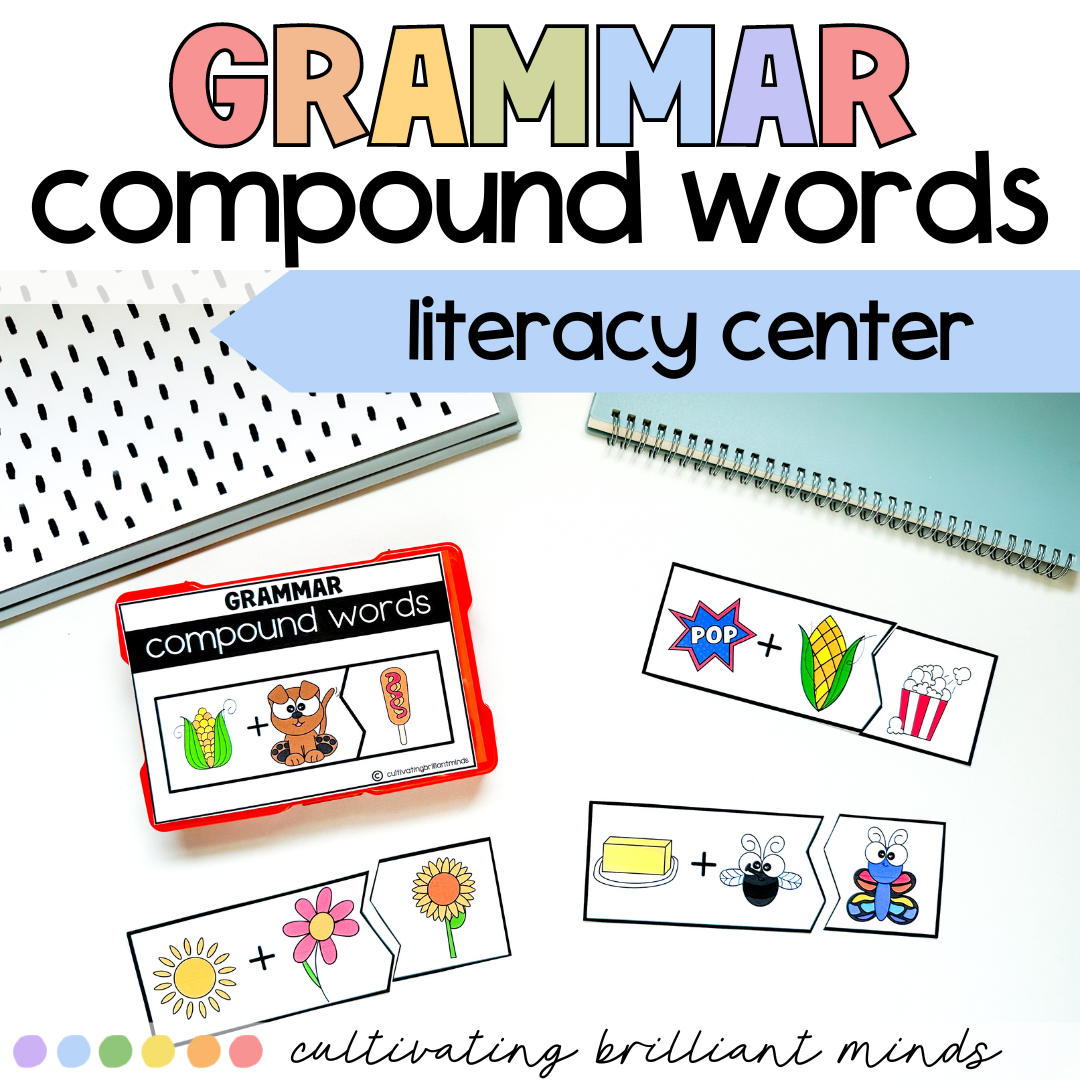 Grammar Compound Words Literacy Center | Kindergarten, First Grade ...