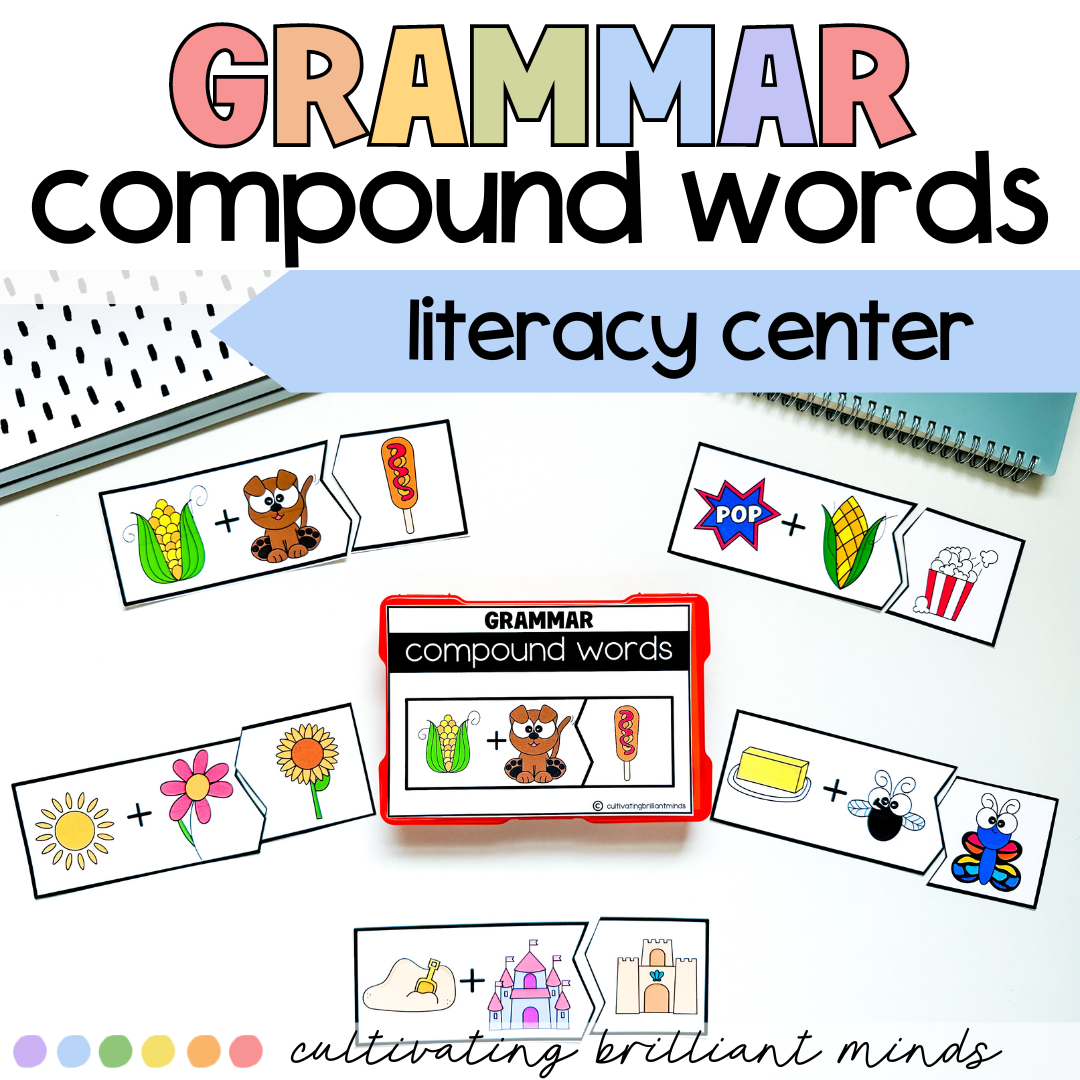 Grammar Compound Words Literacy Center | Kindergarten, First Grade ...