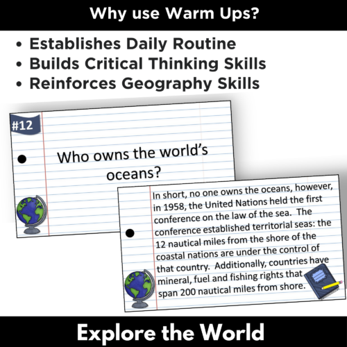 World Geography Warm Ups - Bell Ringers - Classful