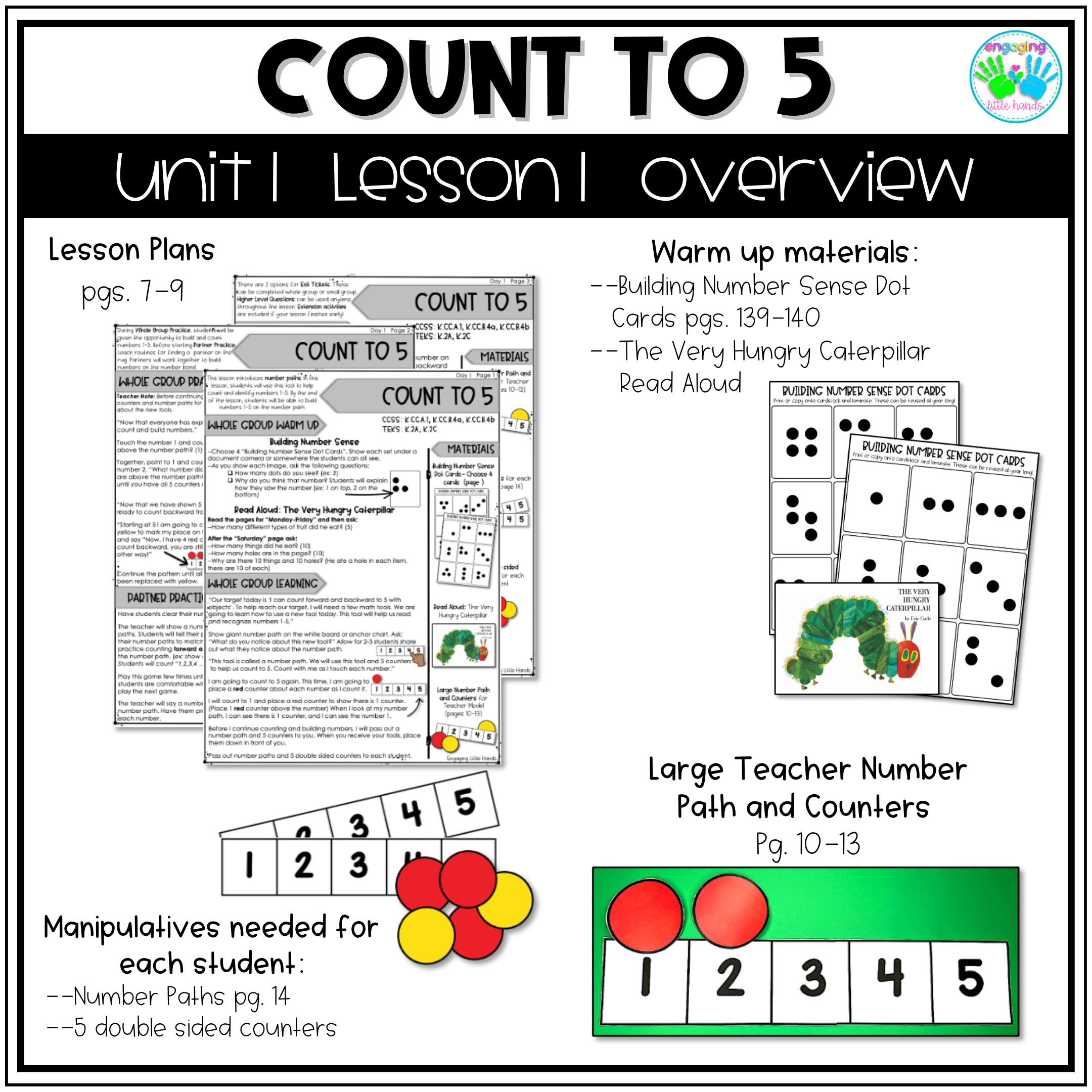 Numbers to 5- Kindergarten Guided Math Unit 1 - Classful