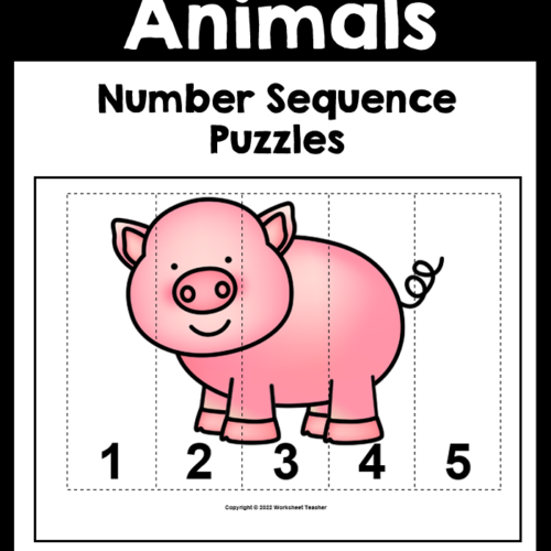 Farm Animals Number Sequence Picture Puzzles - Classful