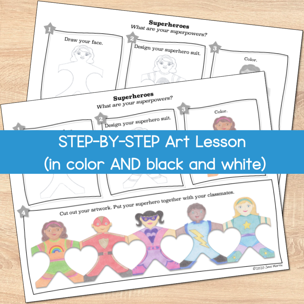 Superheroes SEL Art Lesson Back to School Art Project - Classful