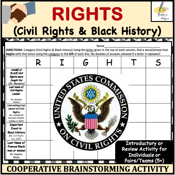 RIGHTS- A Black History & Civil Rights Cooperative Brainstorming ...
