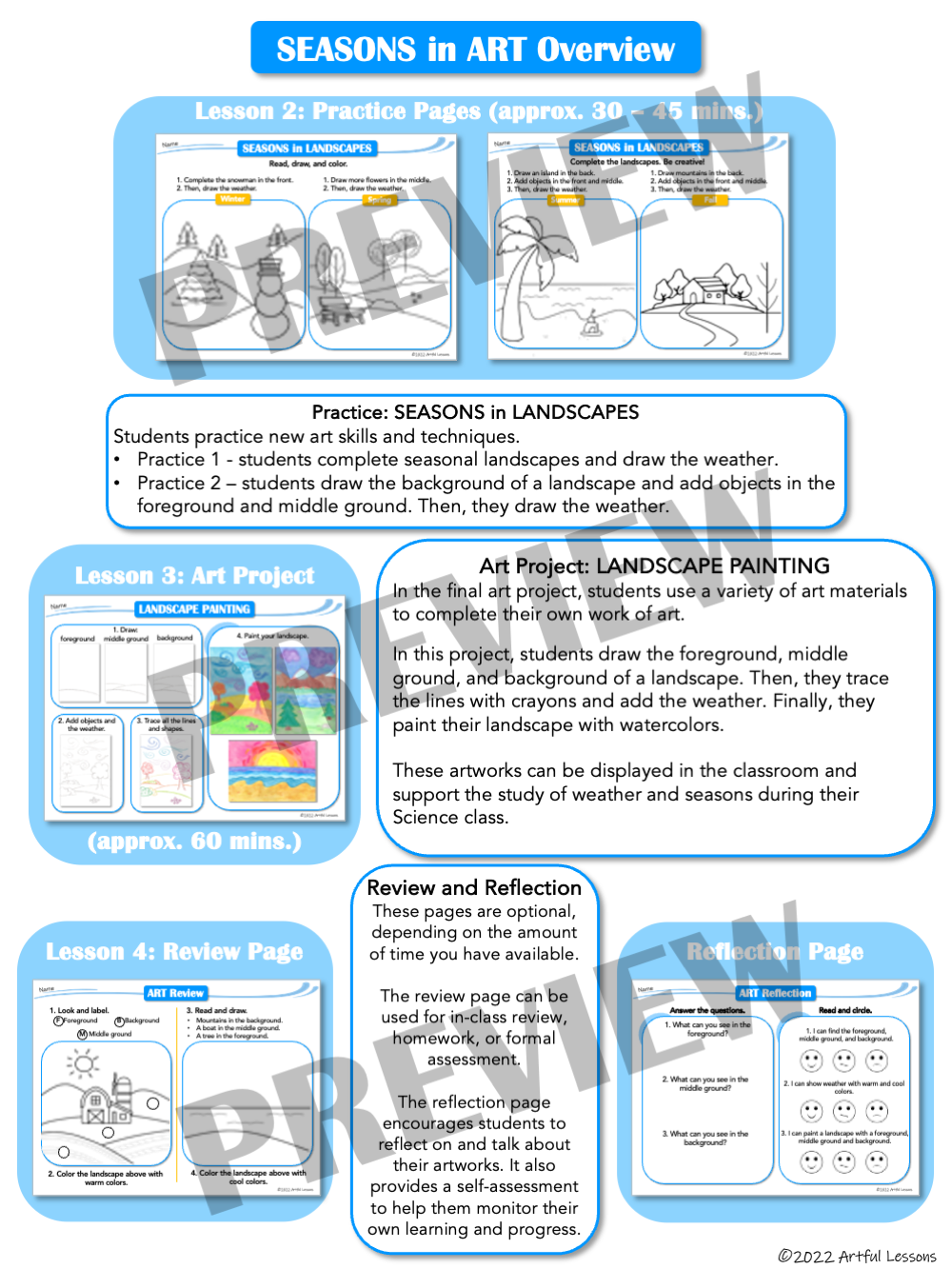 SEASONS in ART Project - Science in Art Lessons - Art Activities 1st ...