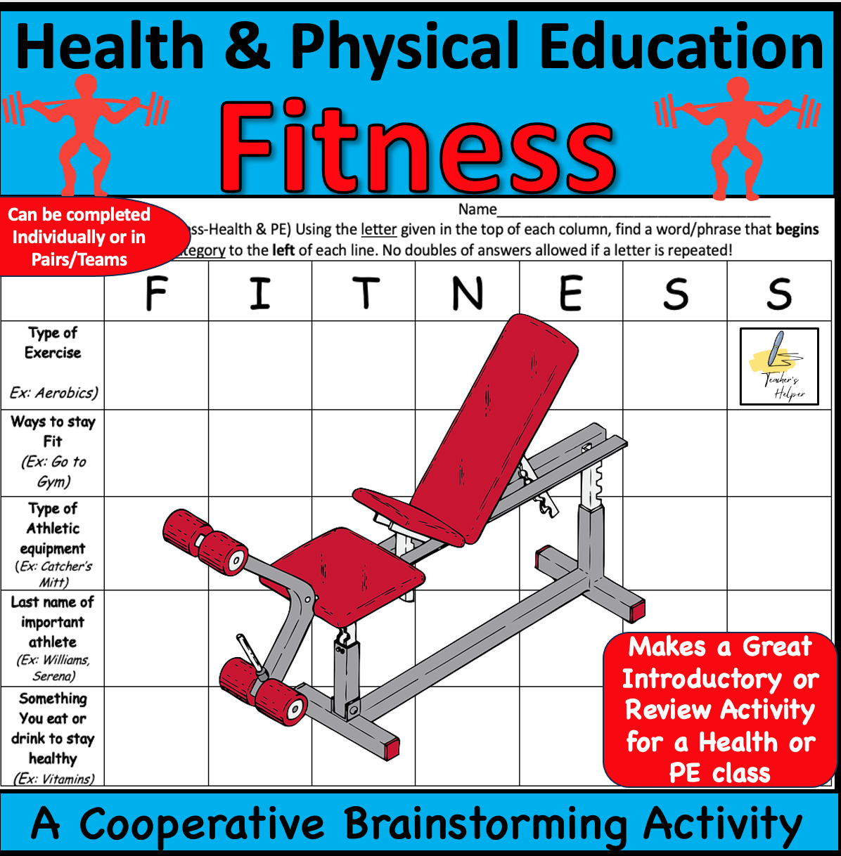 HEALTH & PHYSICAL EDUCATION- 'Fitness'-A Cooperative Brainstorming ...