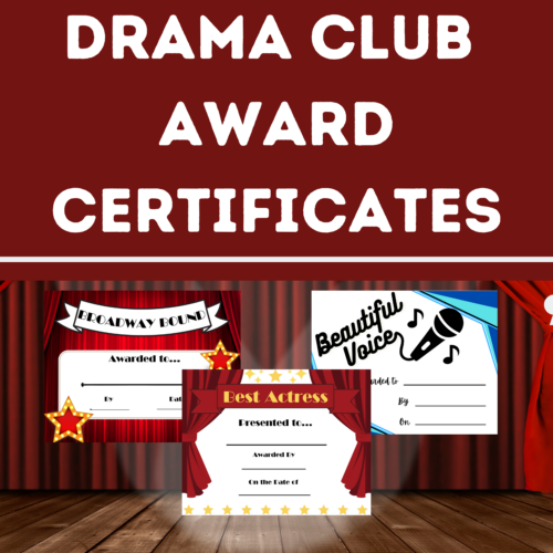 Drama Club Awards - Theater Group Certificates - School Play Award ...