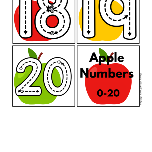 Apple Number Tracing Cards 0-20 - Classful