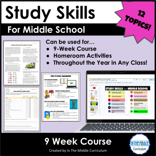 Study Skills-Middle School-Nine Week Curriculum - Classful