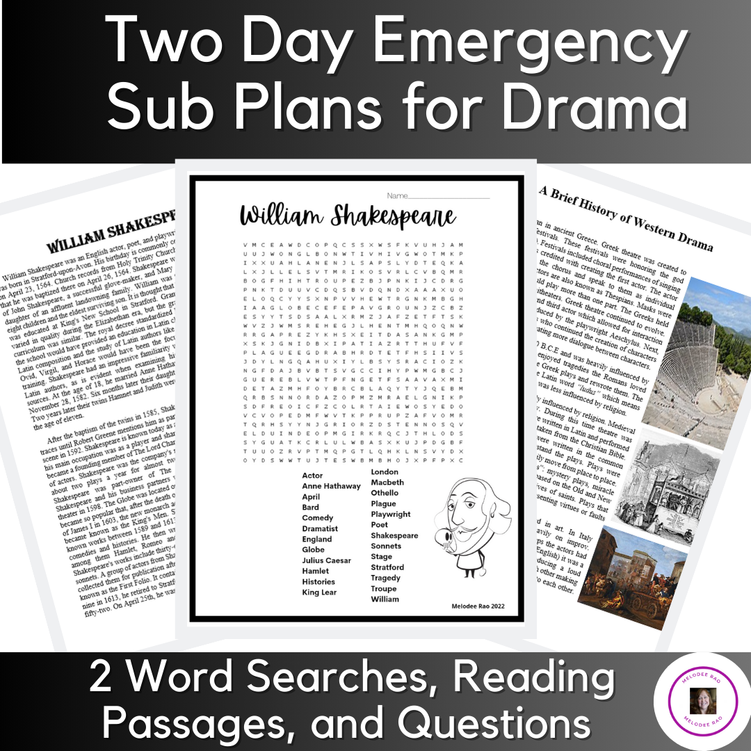 Two Day Emergency Sub Plans - Classful