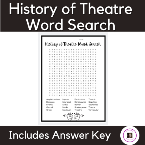 History of Theatre Word Search - Classful