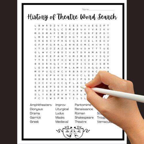 History of Theatre Word Search - Classful