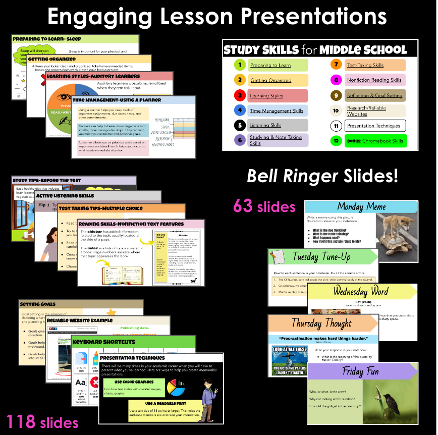 Study Skills-Middle School-Nine Week Curriculum - Classful