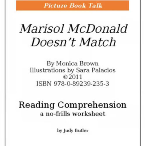 Marisol McDonald Doesn't Match- Reading Comprehension - Classful