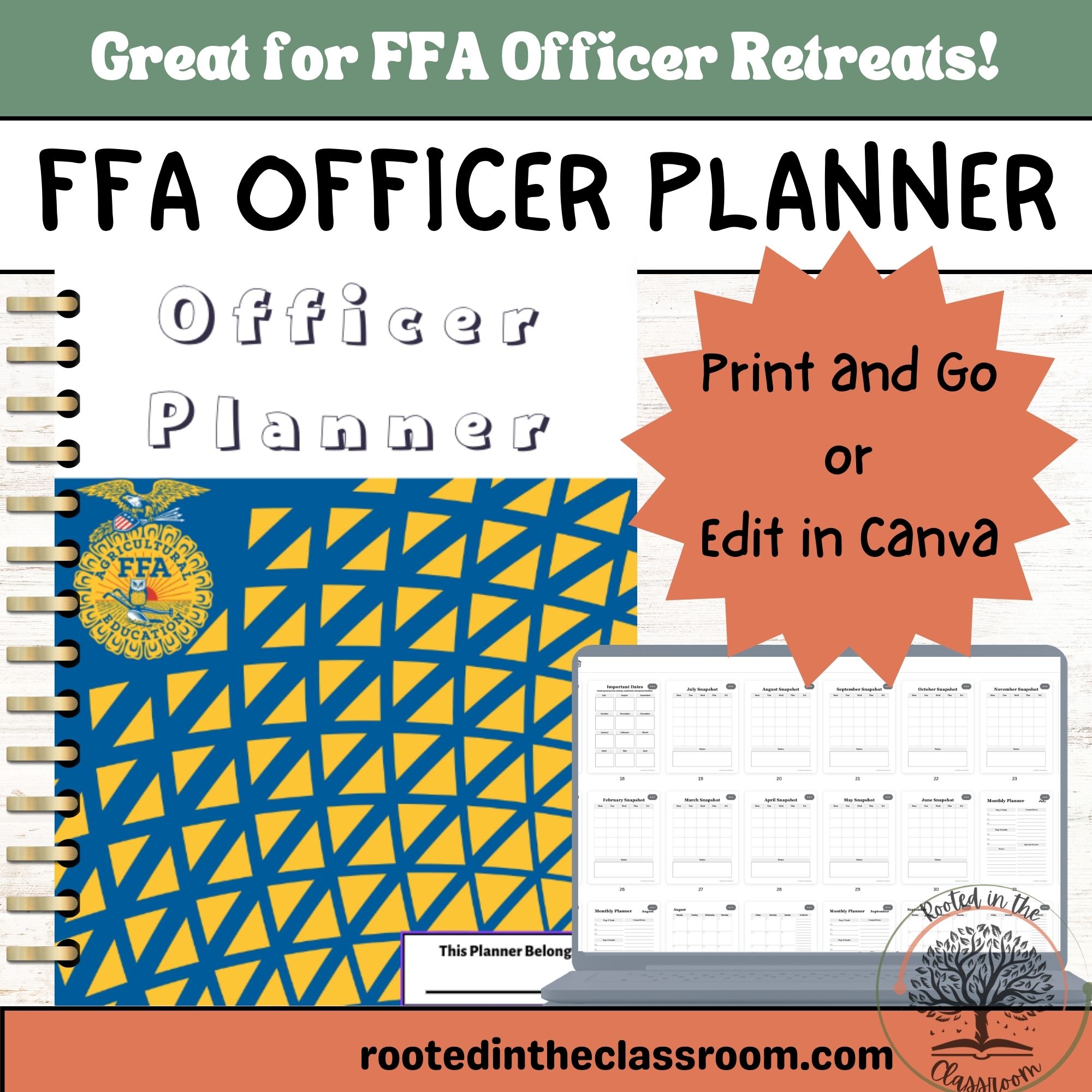 FFA Officer Planner | Officer Book | Great for FFA Officer Retreats ...