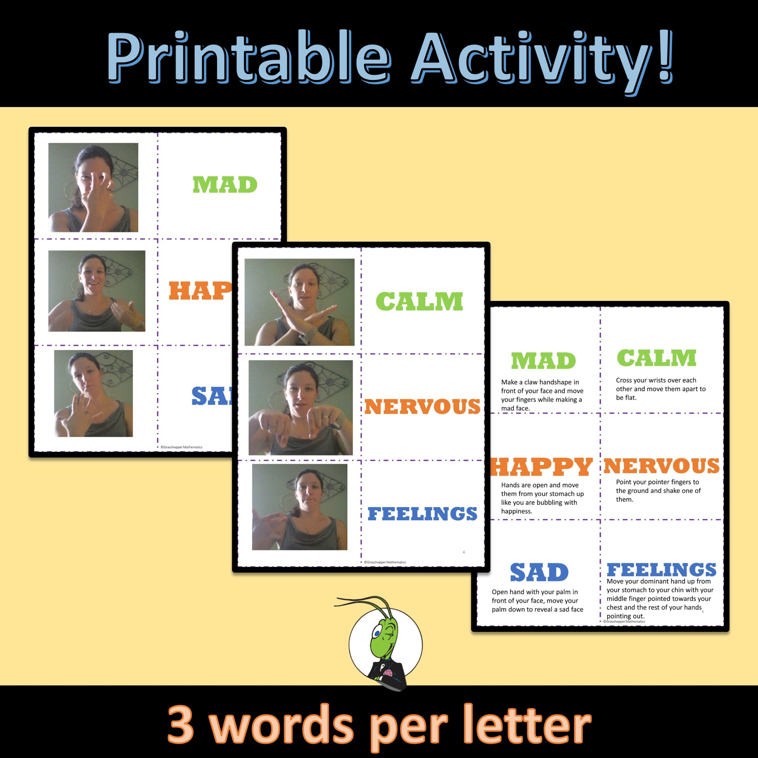 Feelings Speech and Language Sign Language Activities (ASL) - Classful