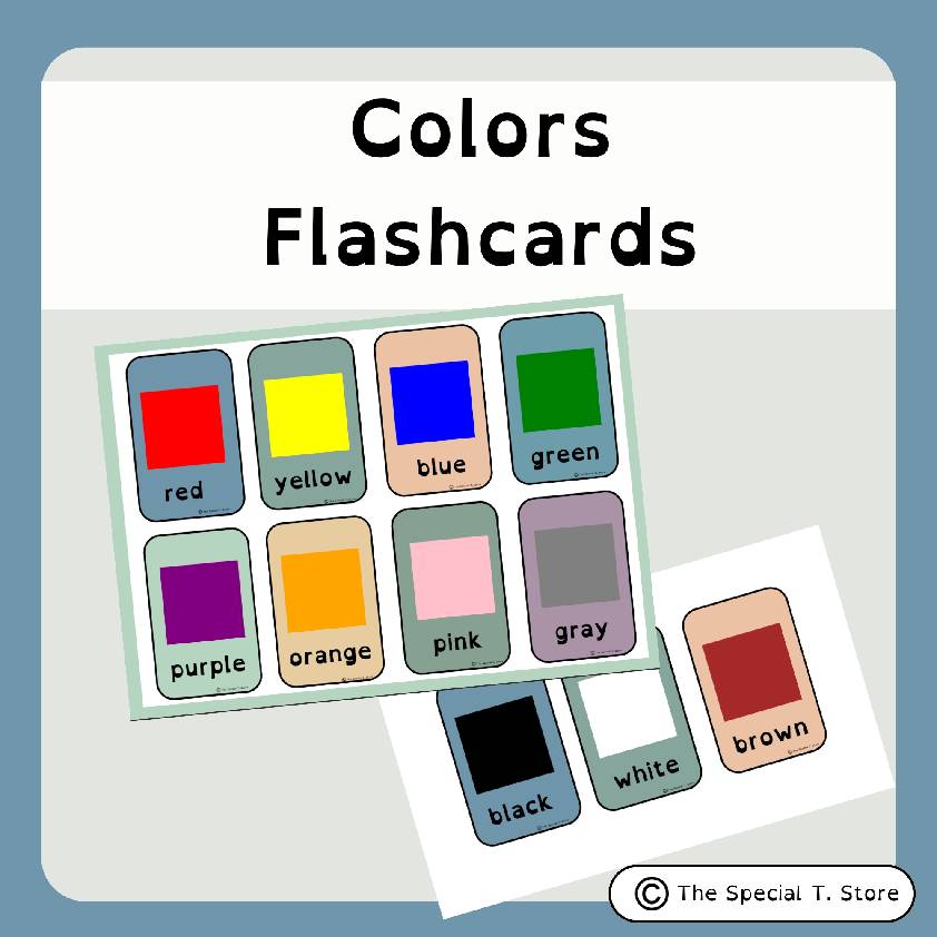 Inclusive Color Recognition Flashcards for PRE-K, Kinder, 1st Grade ...