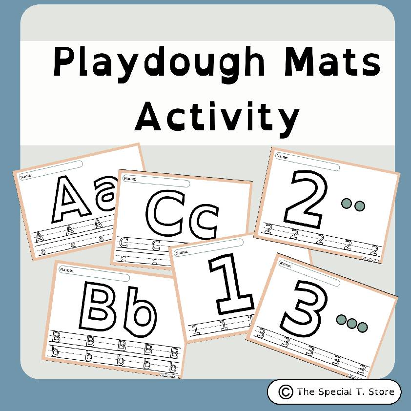Alphabet & Numbers Playdough Mats | Fine Motor Skills for Pre-K, K, and ...