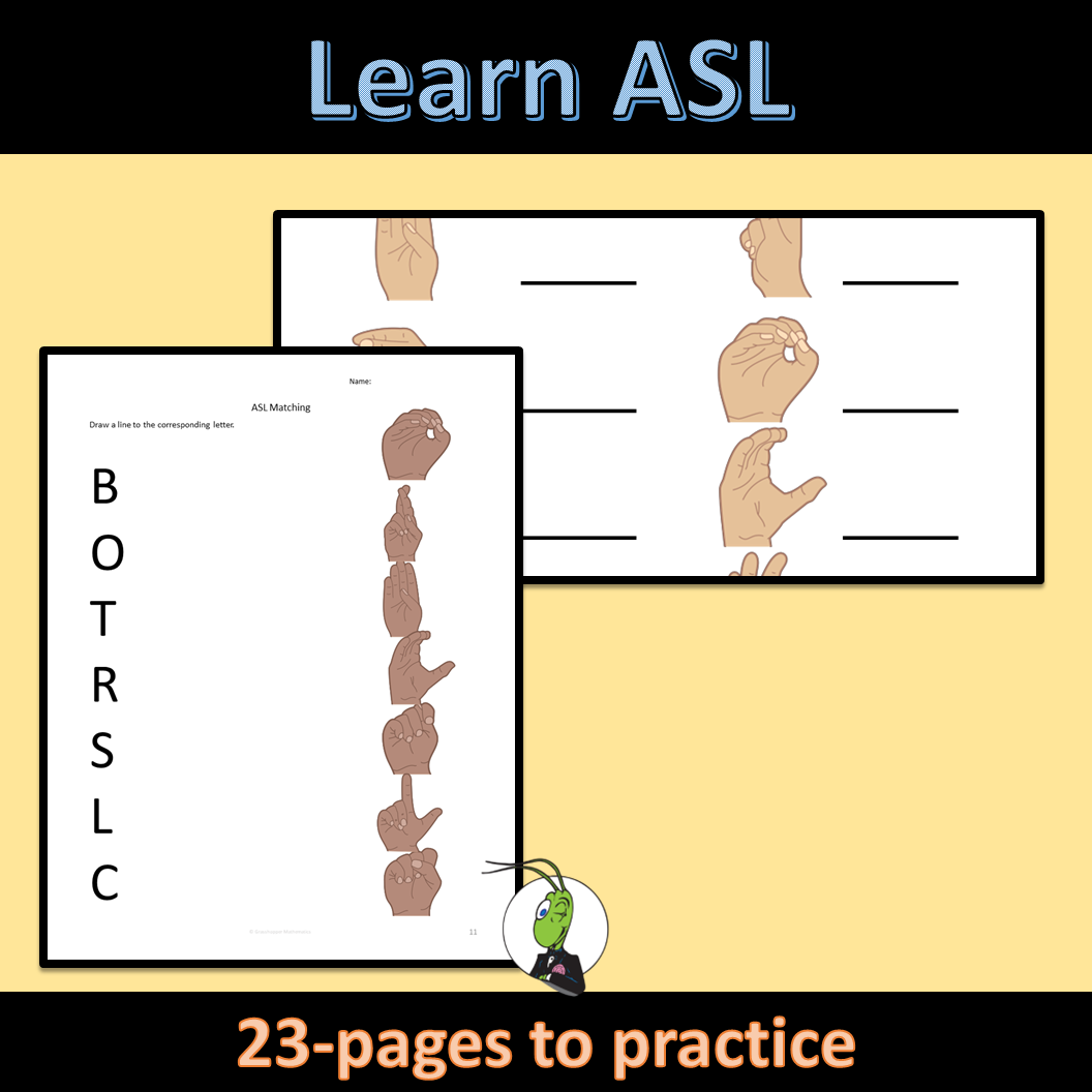 Asl Matching Worksheet Kid Friendly American Sign Language Worksheets