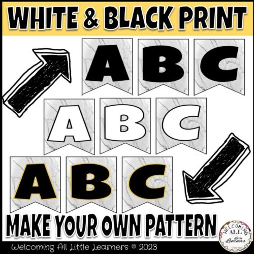 Marble Theme Bulletin Board Classroom Banner Letters A-Z, Symbols ...