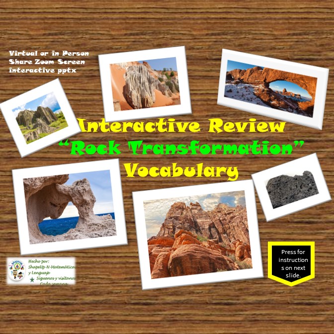 Science Rock Transformation Vocabulary Interactive Review - Classful