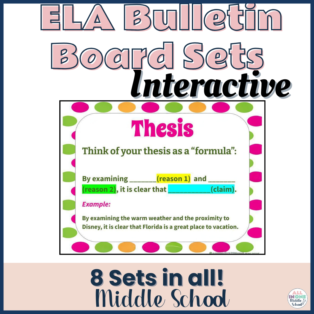 Classroom Decor Bulletin Board - Middle School ELA Pack - Classful
