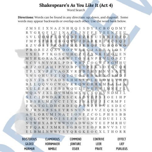 Shakespeare's As You Like It Vocabulary Games for High School Bundle ...