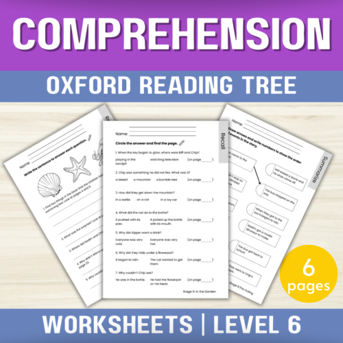 Oxford Reading Tree Level 6 Comprehension Worksheets ORT - Classful