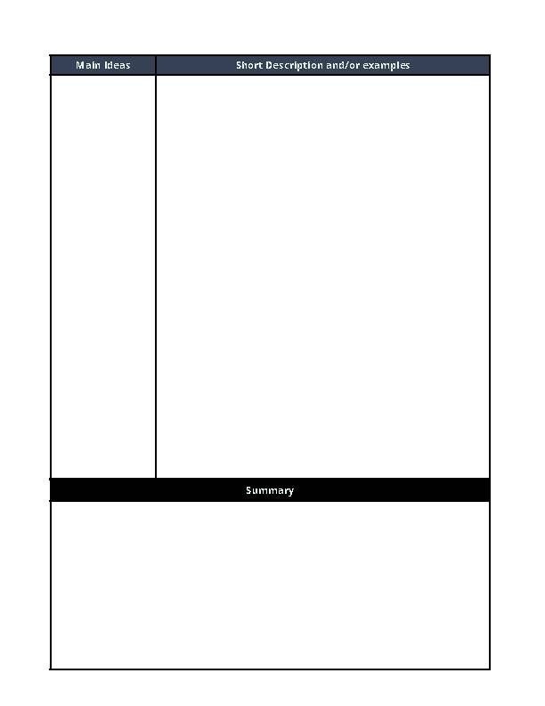 Cornell Notes Template (e-Fillable) - Classful