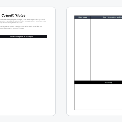 Cornell Notes Template (e-Fillable) - Classful
