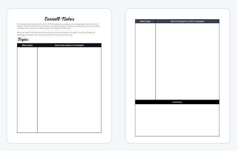 Cornell Notes Template (e-Fillable) - Classful